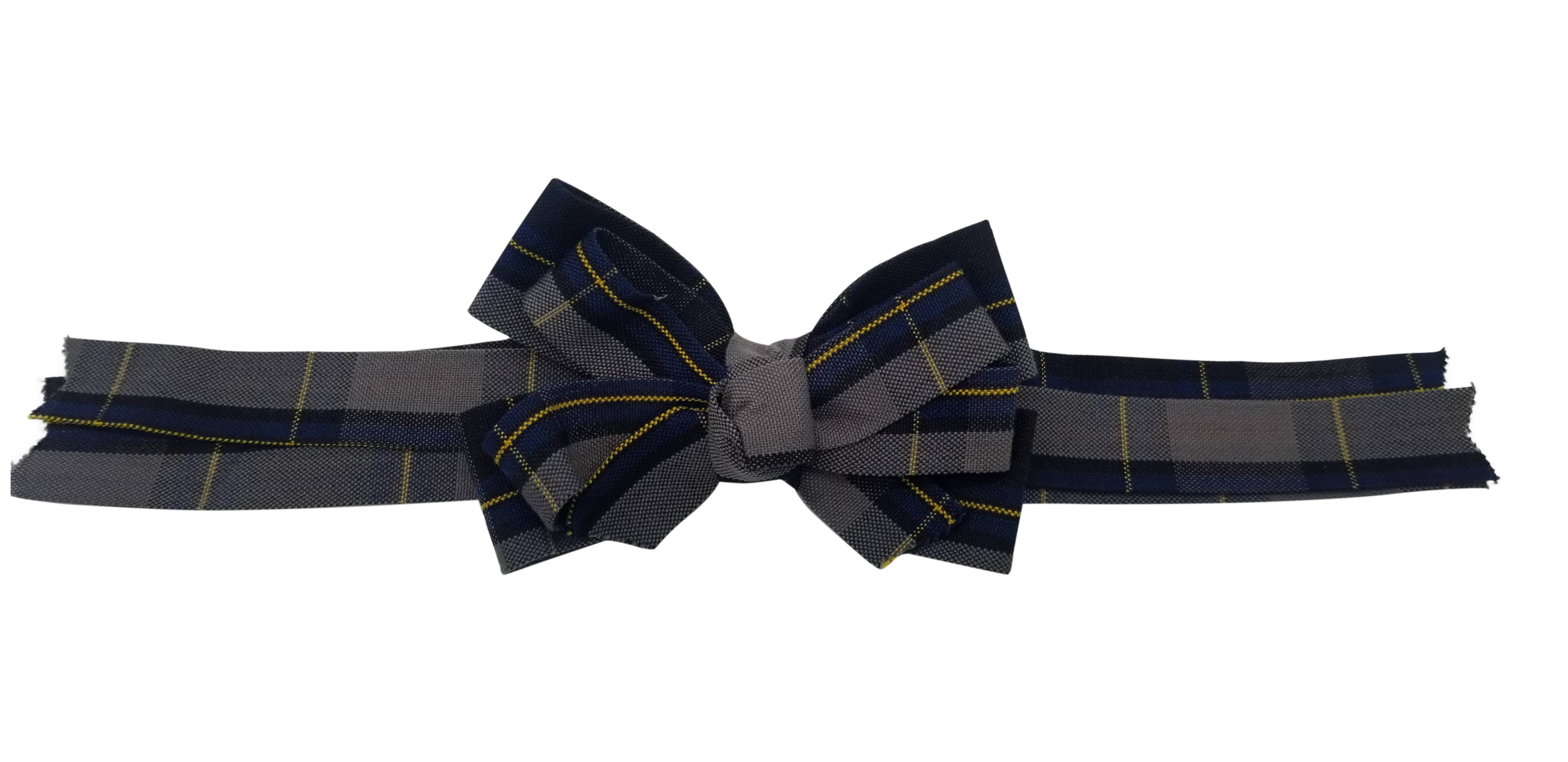 St. Matthew (OR) Long Tail Hair Bow-Pius Plaid | School Uniforms 4 Less
