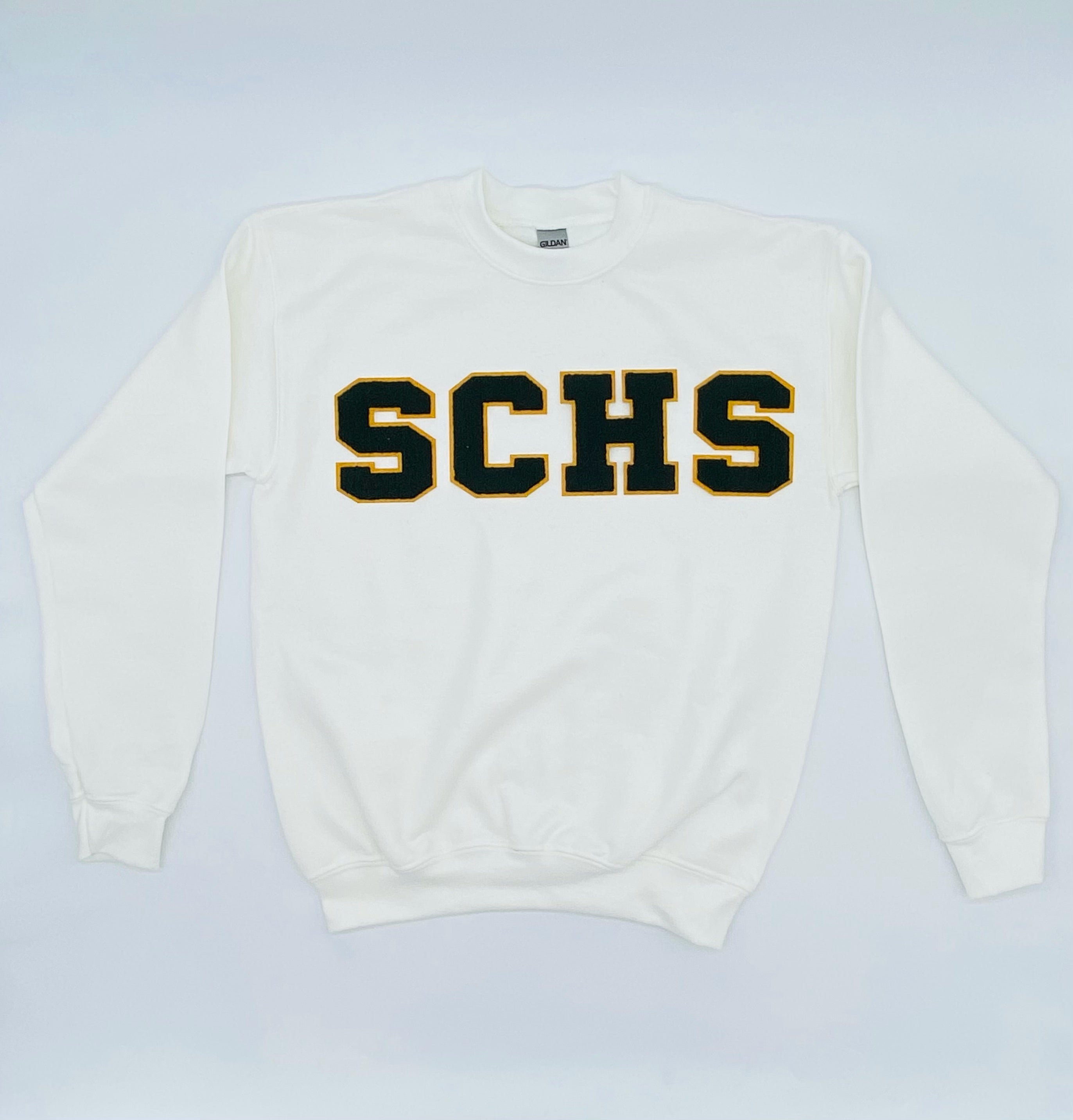 SAMPLE. School Uniform Chenille School Initials Sweater. AVAILABLE FOR ...
